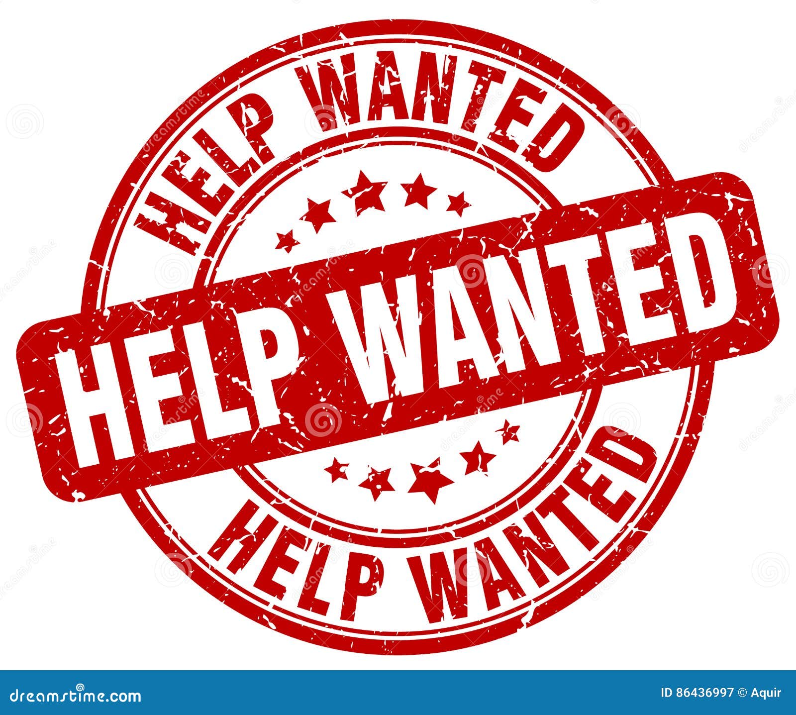 Help Wanted Red Grunge Round Vintage Stamp Stock Vector - Illustration ...