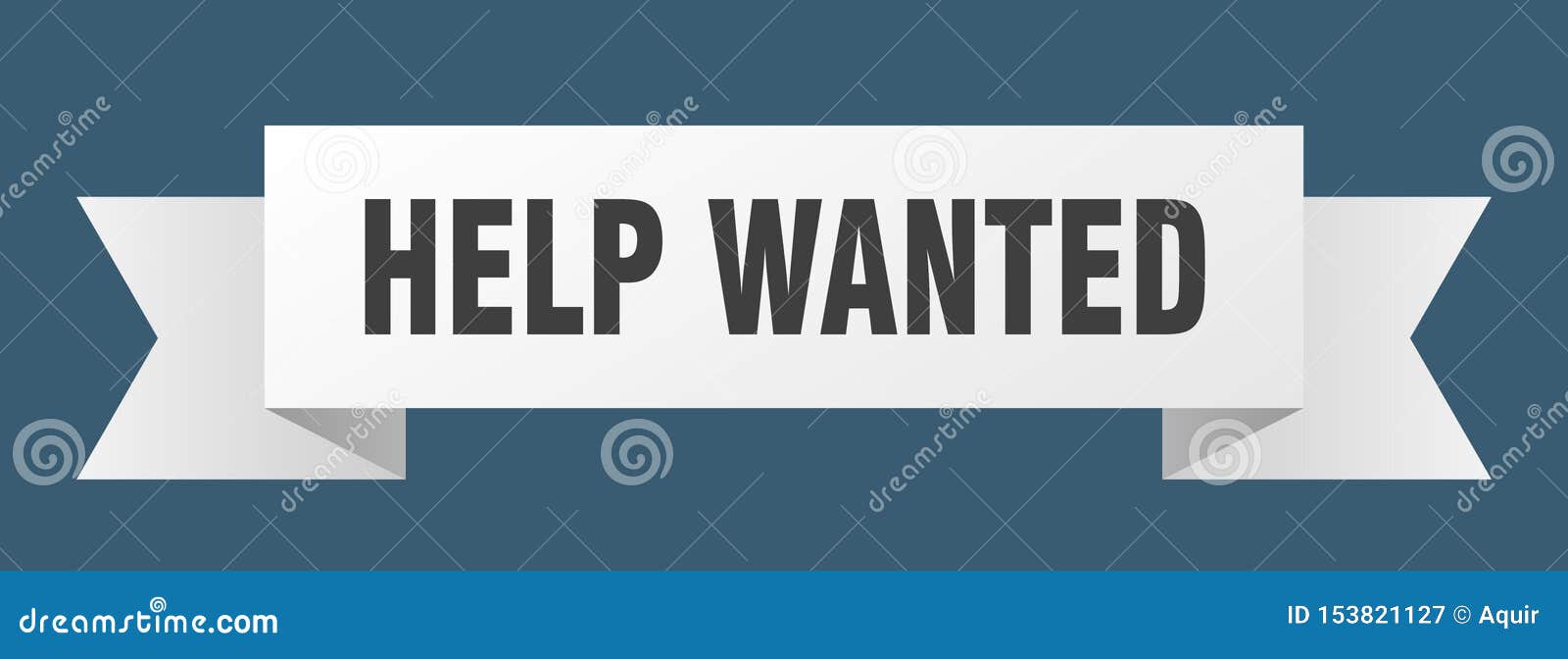 Help wanted ribbon. stock vector. Illustration of insignia - 153821127