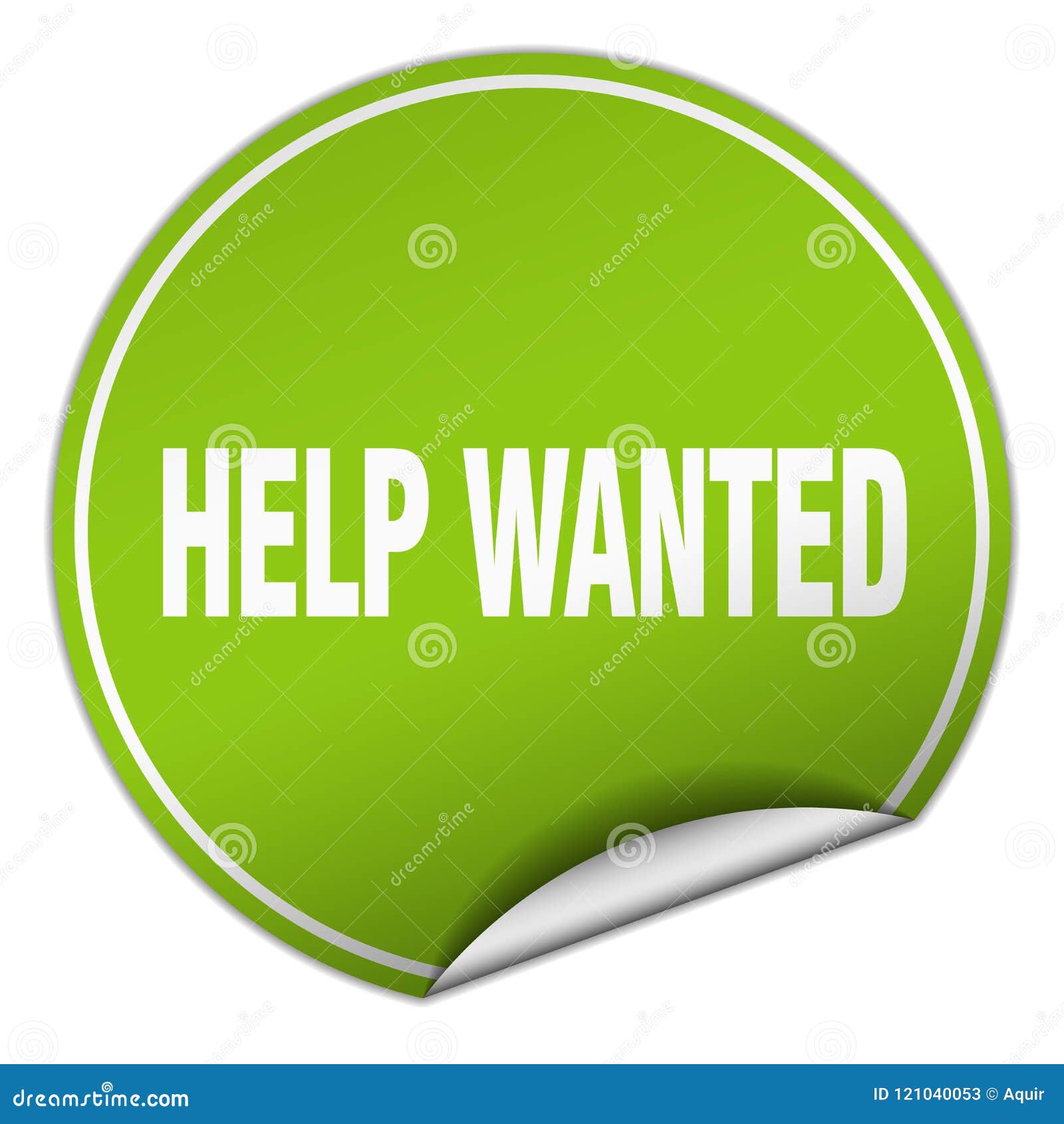 Help wanted sticker stock vector. Illustration of round - 121040053