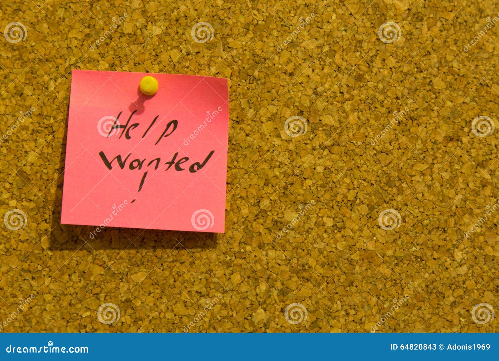 Help wanted sticky note stock image. Image of recruiting - 64820843