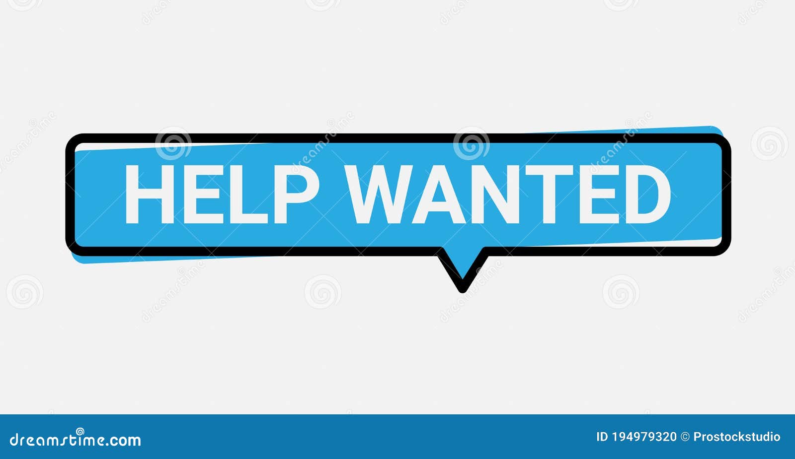 Help Wanted Text in Message Icon Over White Background, Vector Stock ...