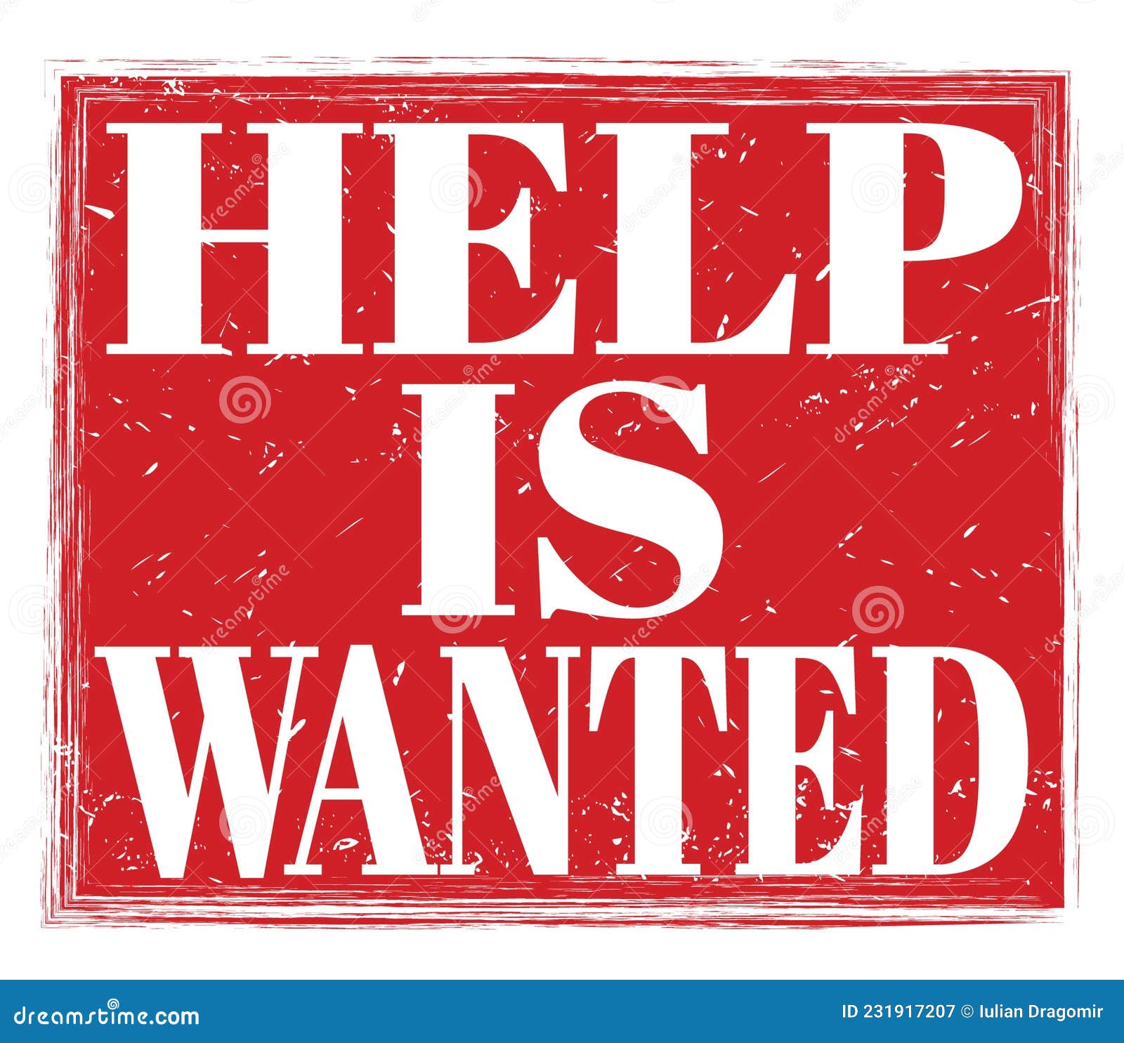 HELP is WANTED, Text on Red Stamp Sign Stock Illustration ...