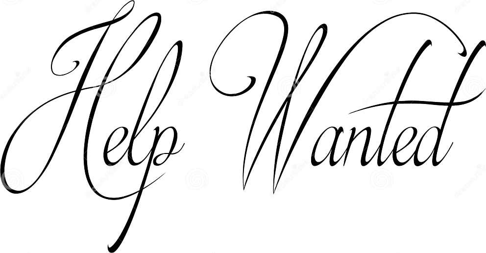 Help Wanted Text Sign Illustration Stock Vector - Illustration of hired ...