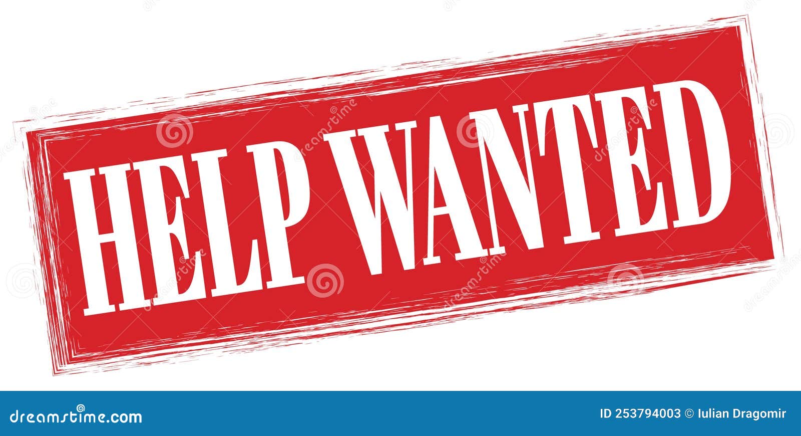 HELP WANTED Text Written on Red Stamp Sign Stock Illustration ...