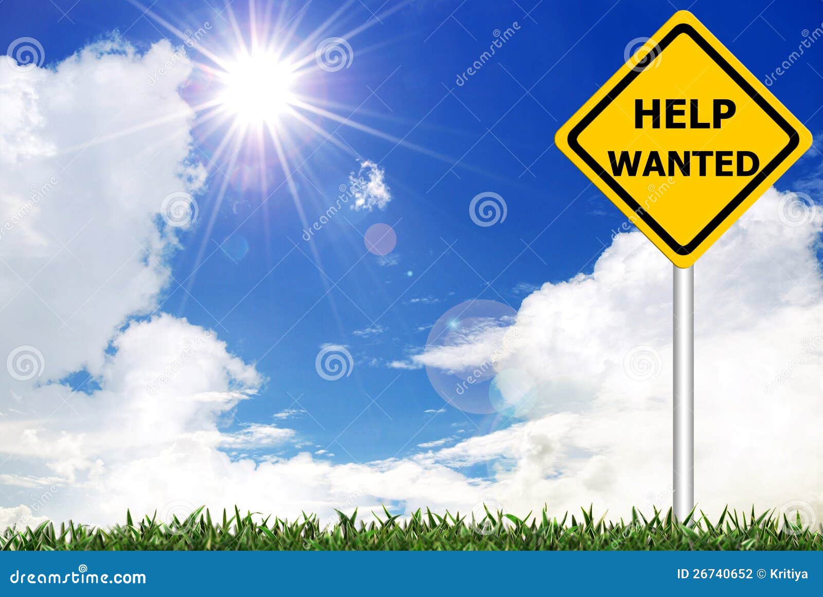 HELP WANTED on Warning Sign Stock Photo - Image of commercial, memory ...