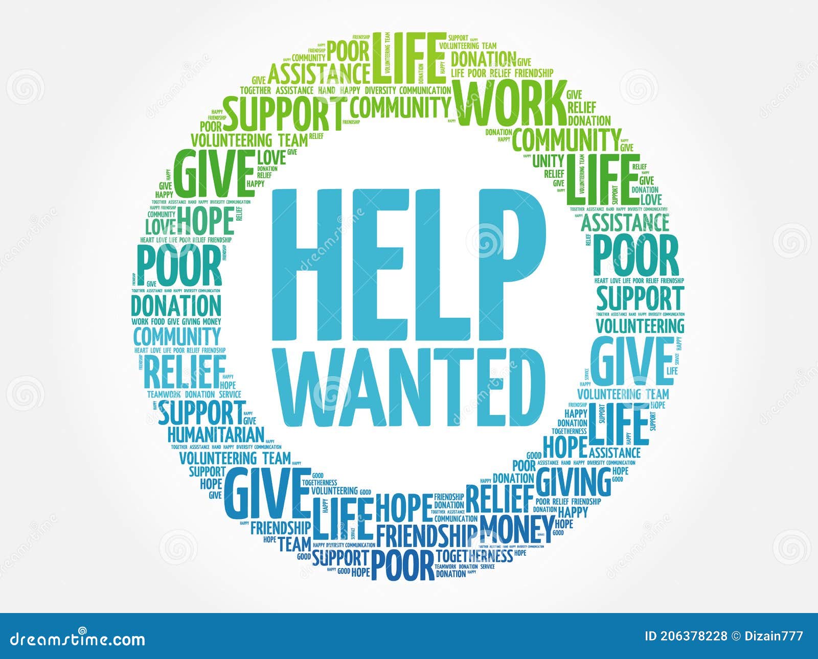 Help Wanted Word Cloud Collage Stock Illustration - Illustration of ...