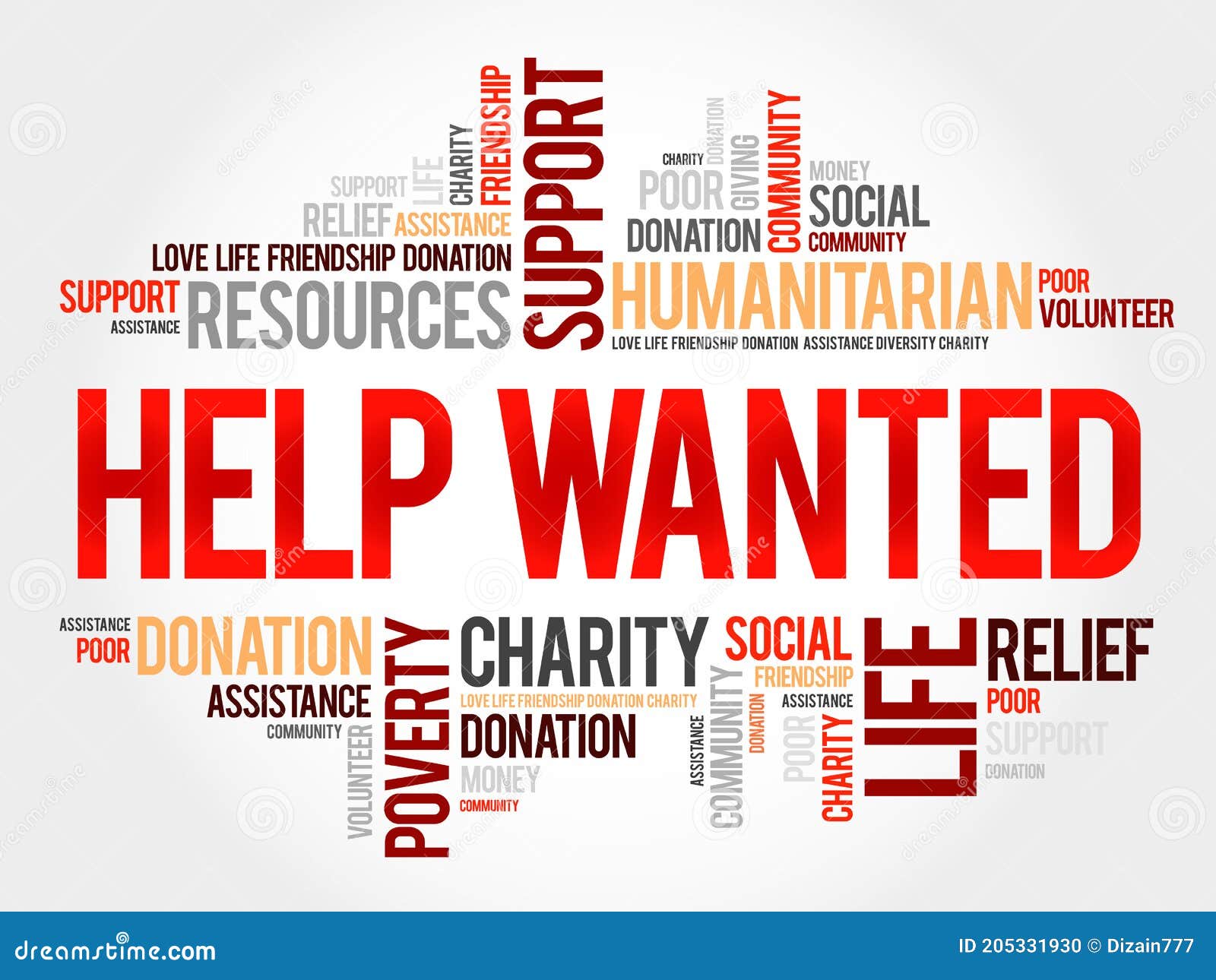 Help Wanted word cloud stock illustration. Illustration of employment ...