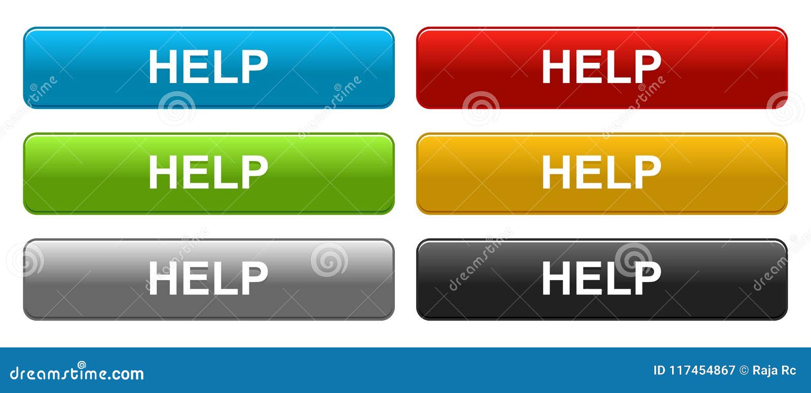 Help Web Buttons Colorful on White Stock Vector - Illustration of ...