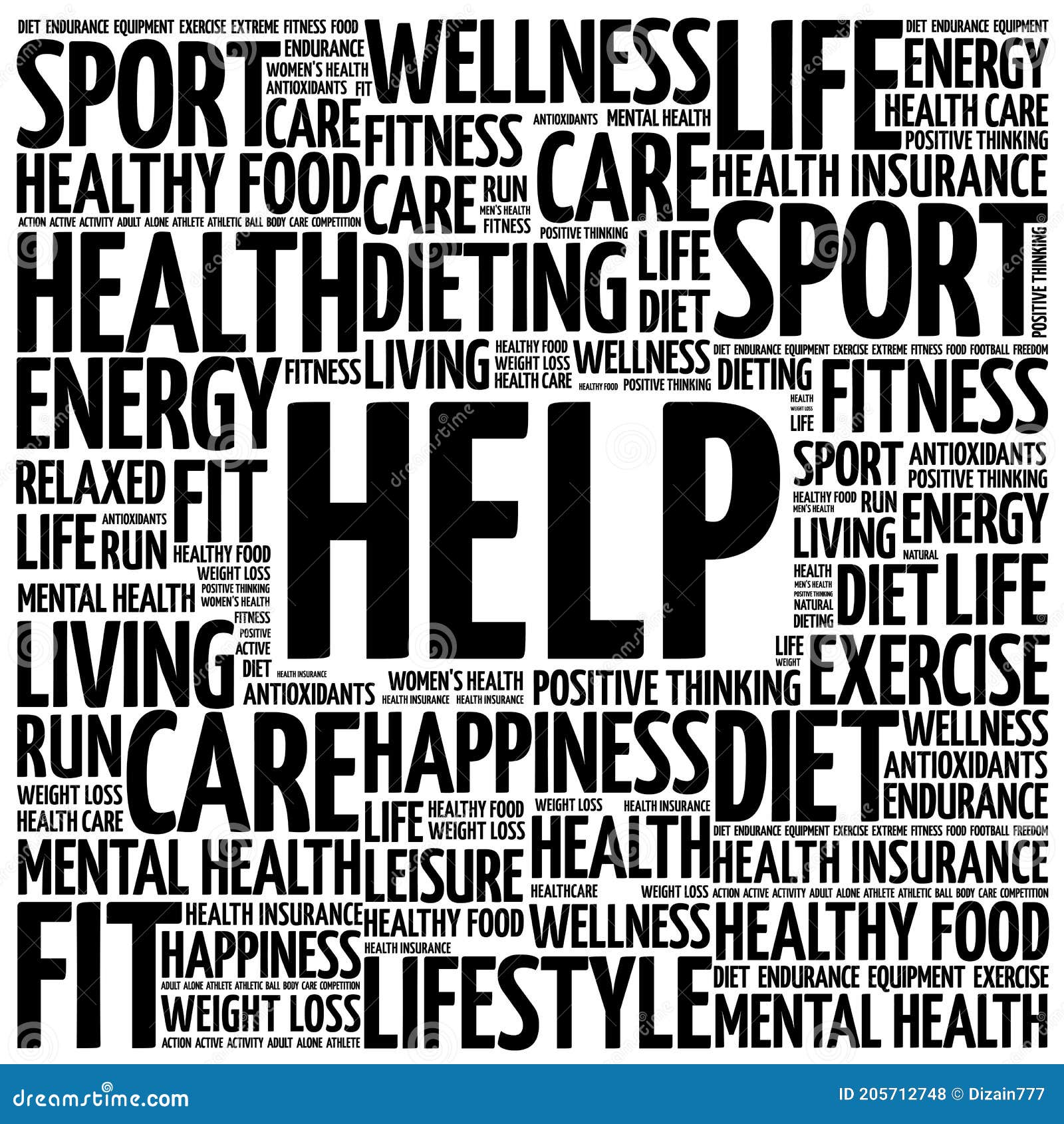 HELP word cloud background stock illustration. Illustration of care ...