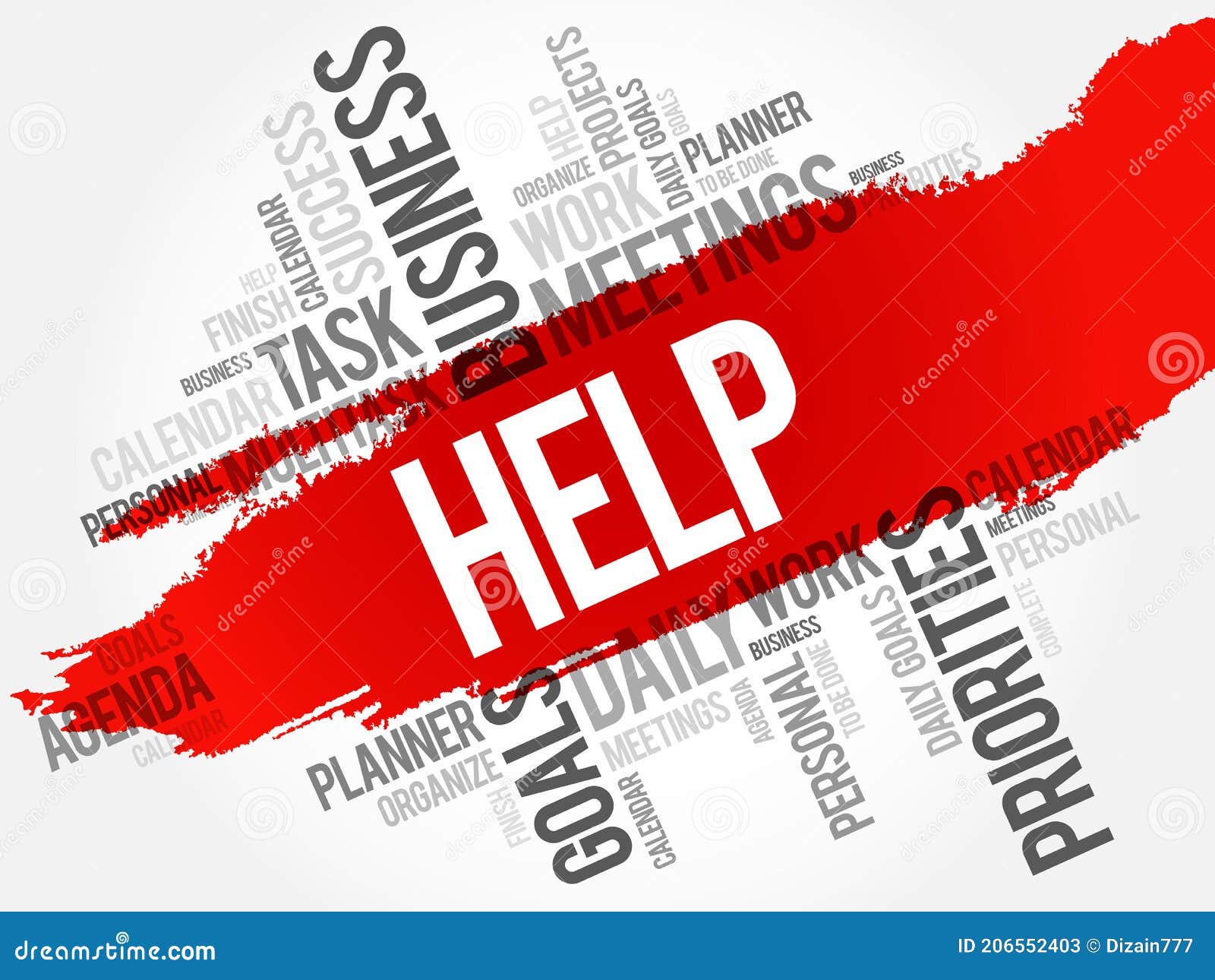 Help word cloud stock illustration. Illustration of items - 206552403