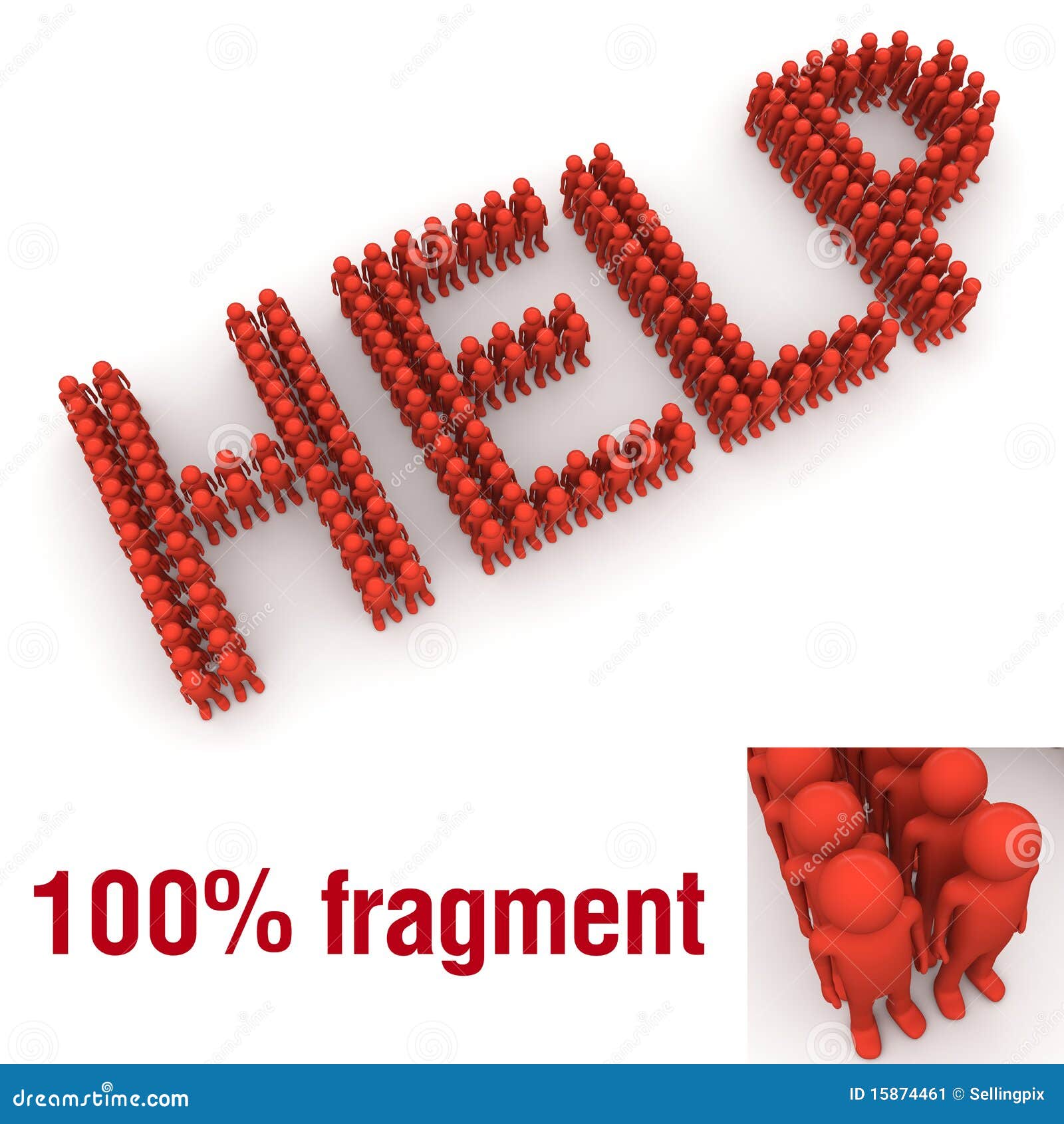 HELP Word Mounted by Tiny Characters Stock Illustration - Illustration ...