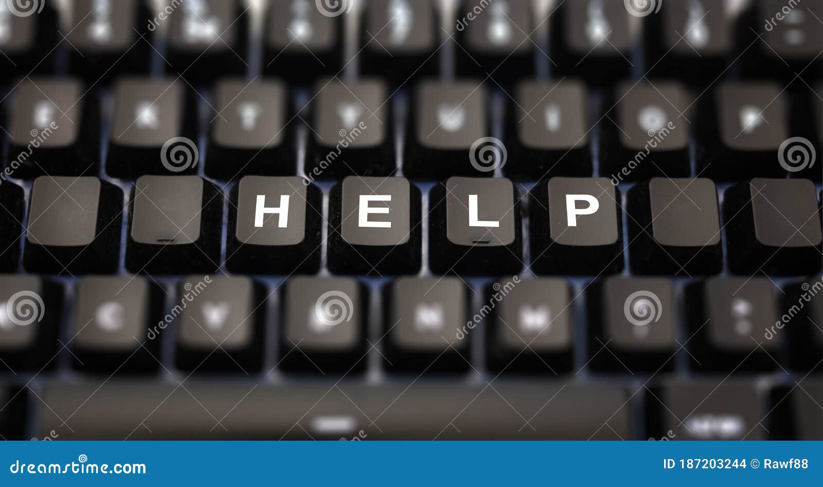 Help Word Written on Keypad. Black Keys with White Letters Message for ...