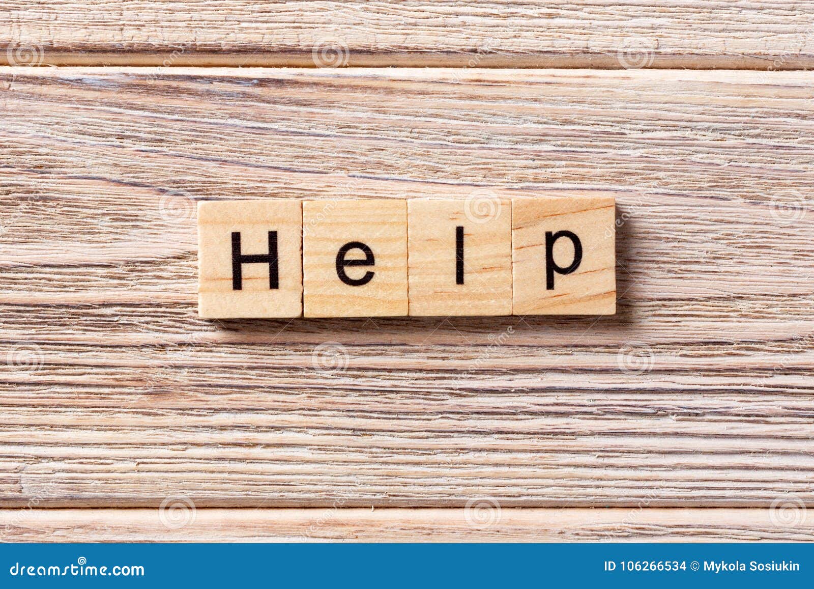 Help Word Written on Wood Block. Help Text on Table, Concept Stock ...