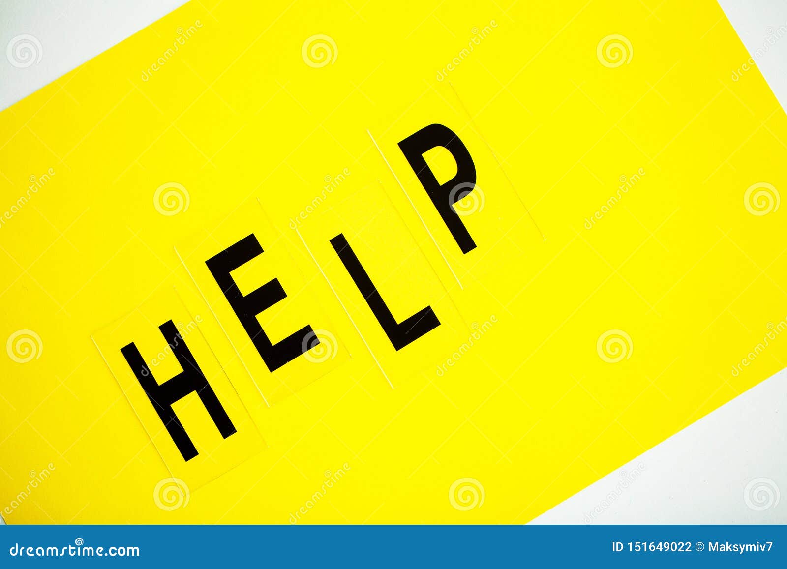 HELP Word Written on Yellow Table. Copy Space Stock Photo - Image of ...