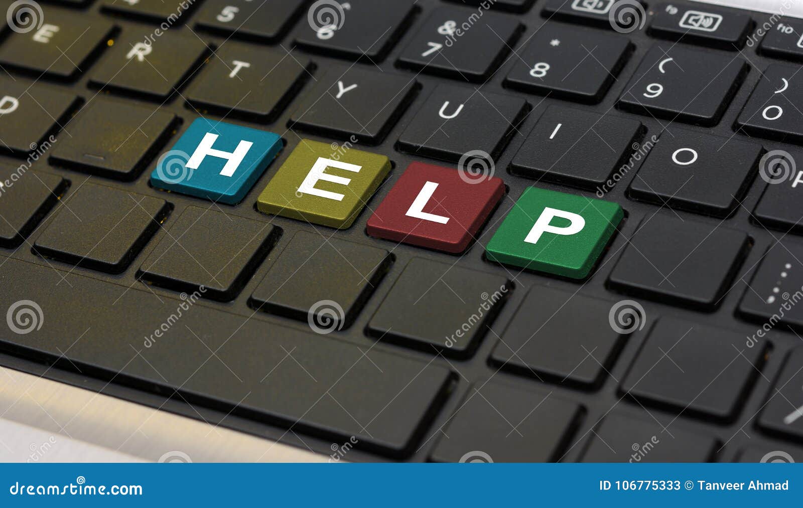 Help Words on Keyboard Closeup - Customer Service Idea Stock Image ...