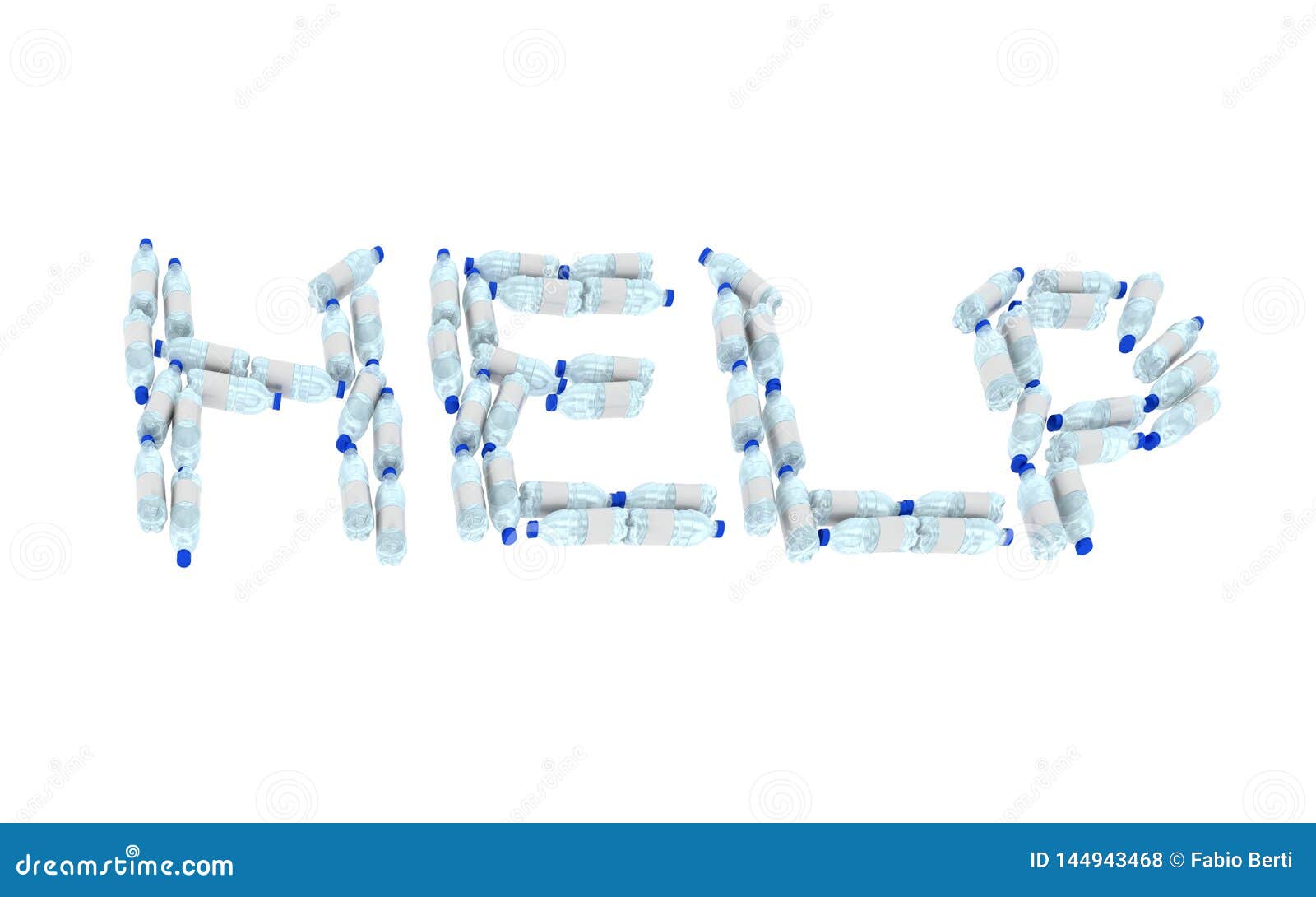 Help Written with Plastic Bottles Stock Illustration - Illustration of ...