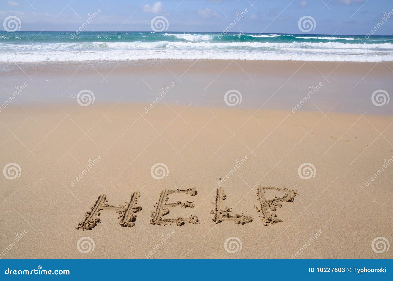 Help written on sand stock image. Image of horizon, trouble - 10227603