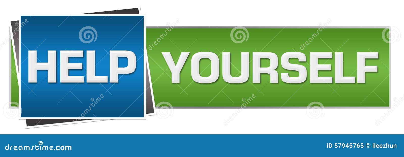 Help Yourself Green Blue Horizontal Stock Illustration - Illustration ...