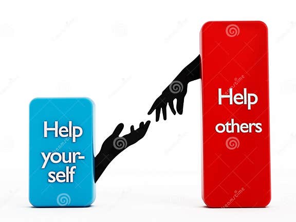 Help Yourself and Help Others Stock Illustration - Illustration of ...
