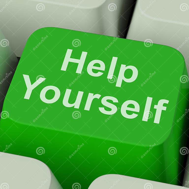 Help Yourself Key Shows Self Improvement Online Stock Illustration ...