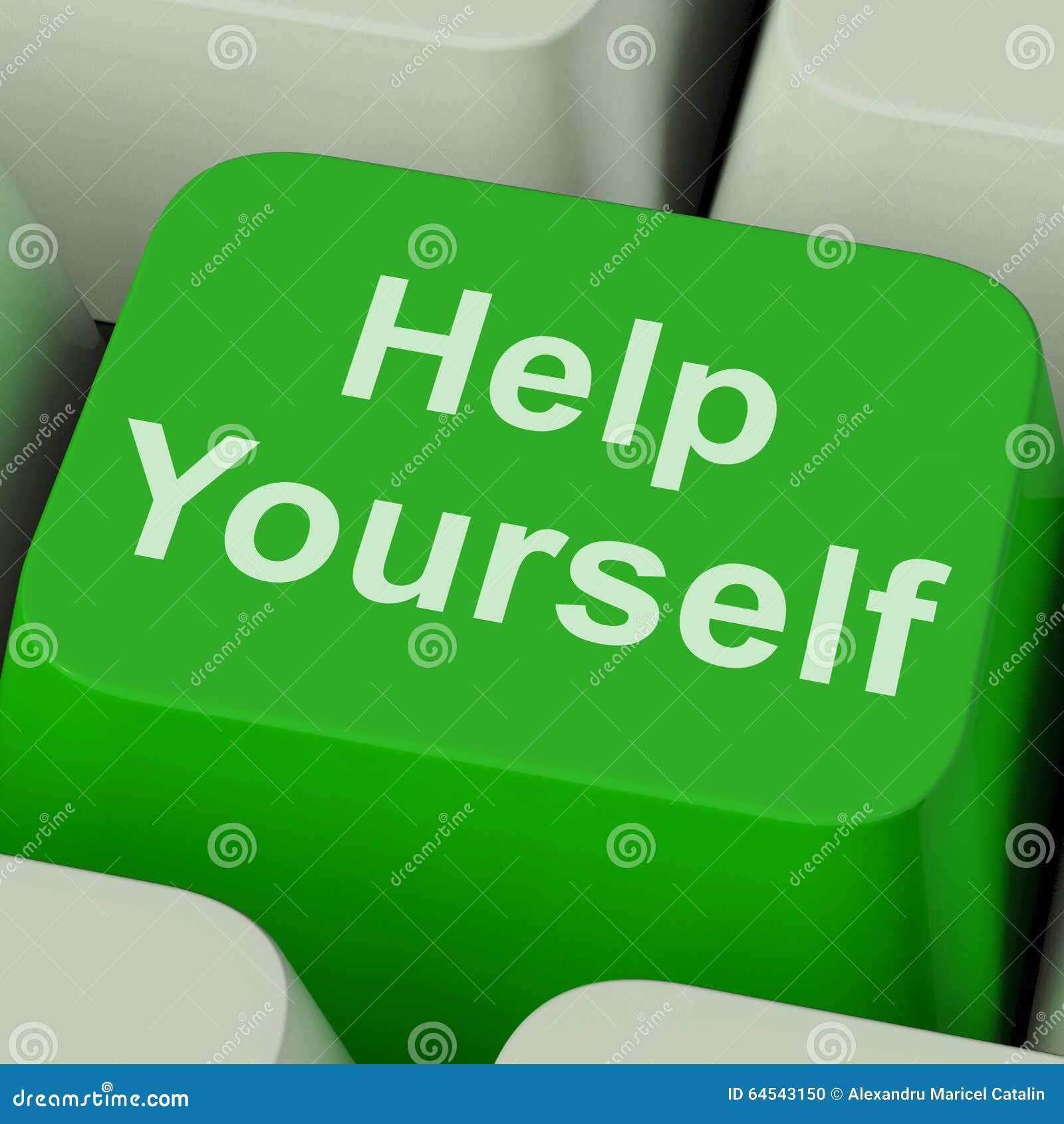 Help Yourself Key Shows Self Improvement Online Stock Photo - Image of ...