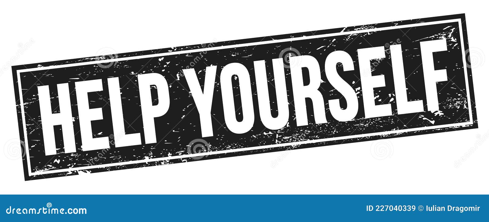 HELP YOURSELF Text on Black Grungy Rectangle Stamp Stock Illustration ...