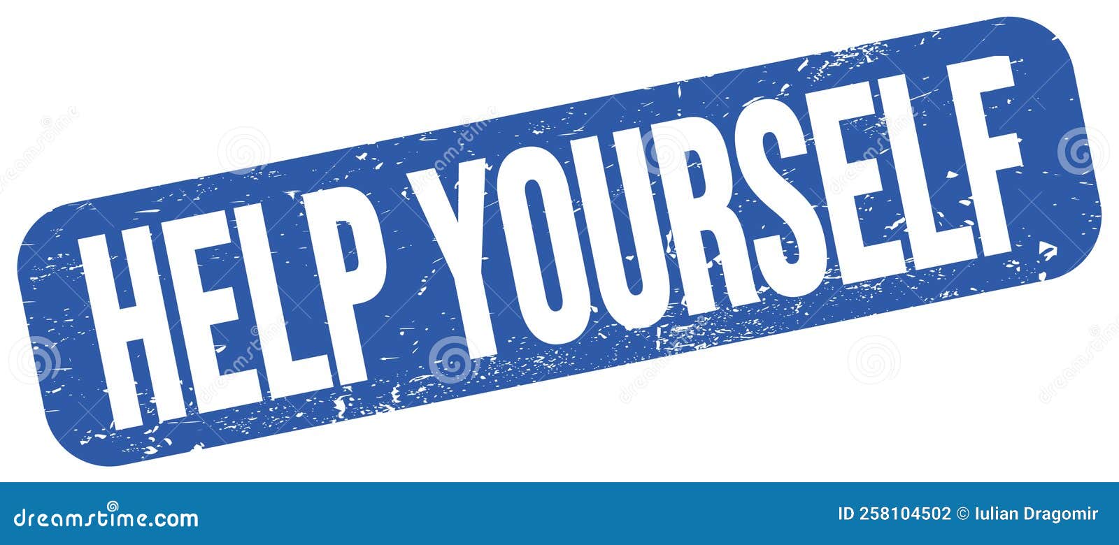 HELP YOURSELF Text on Blue Grungy Stamp Sign Stock Illustration ...
