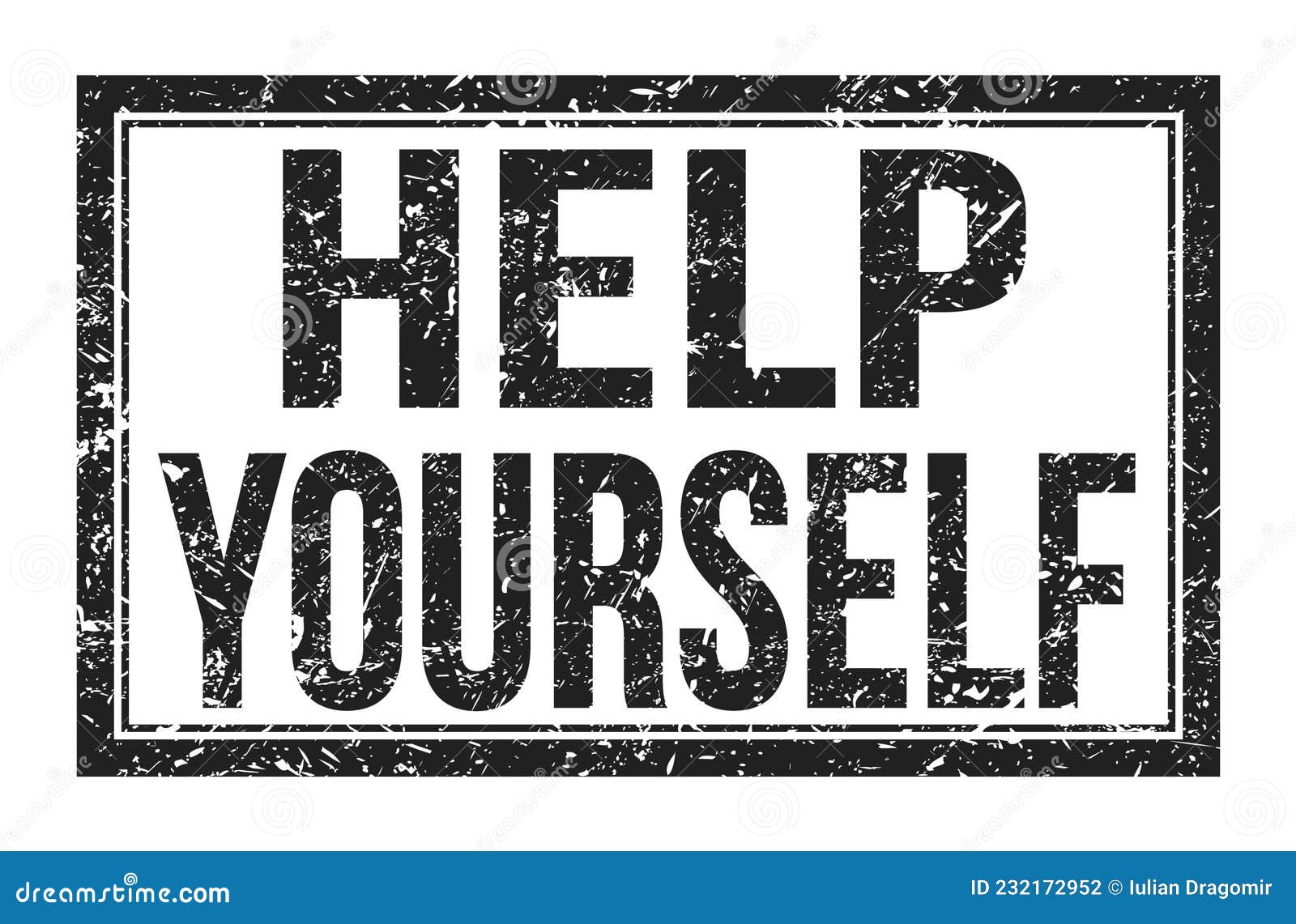 HELP YOURSELF, Words on Black Rectangle Stamp Sign Stock Illustration ...