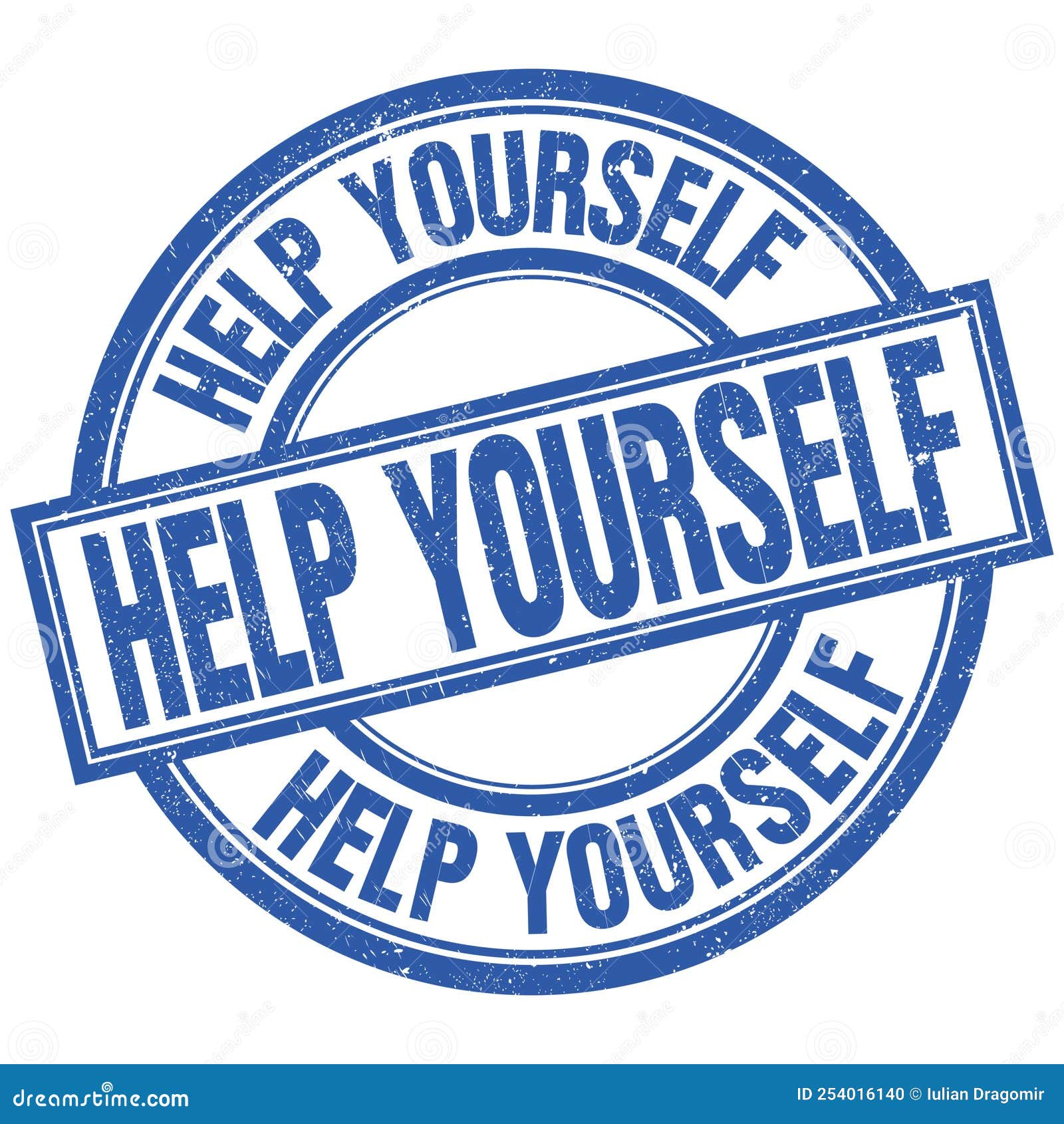 HELP YOURSELF Written Word on Blue Stamp Sign Stock Illustration ...