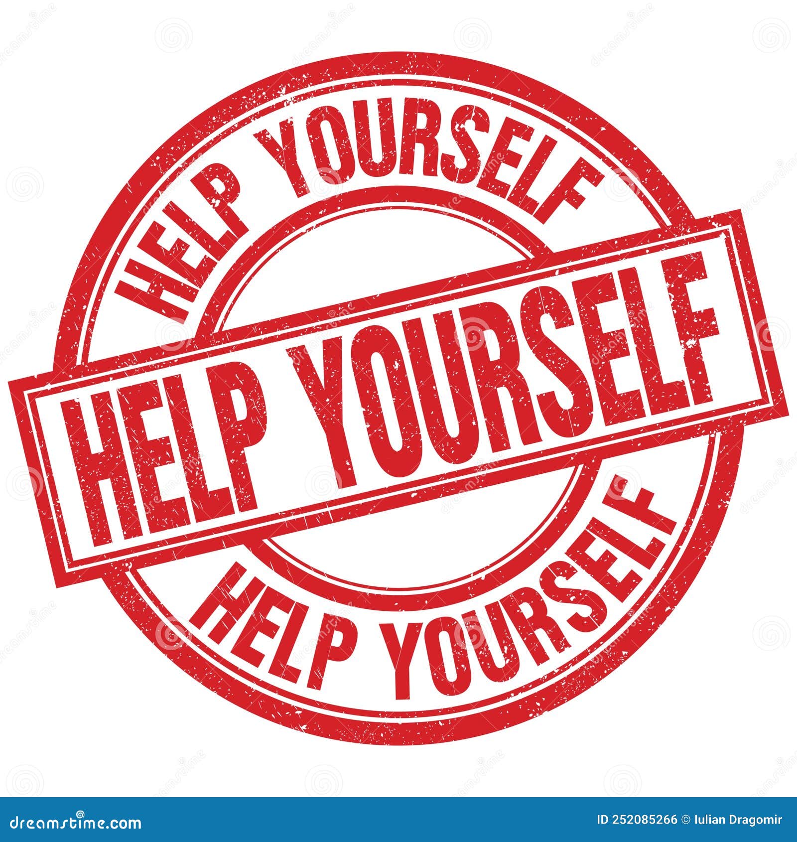 HELP YOURSELF Written Word on Red Stamp Sign Stock Illustration ...