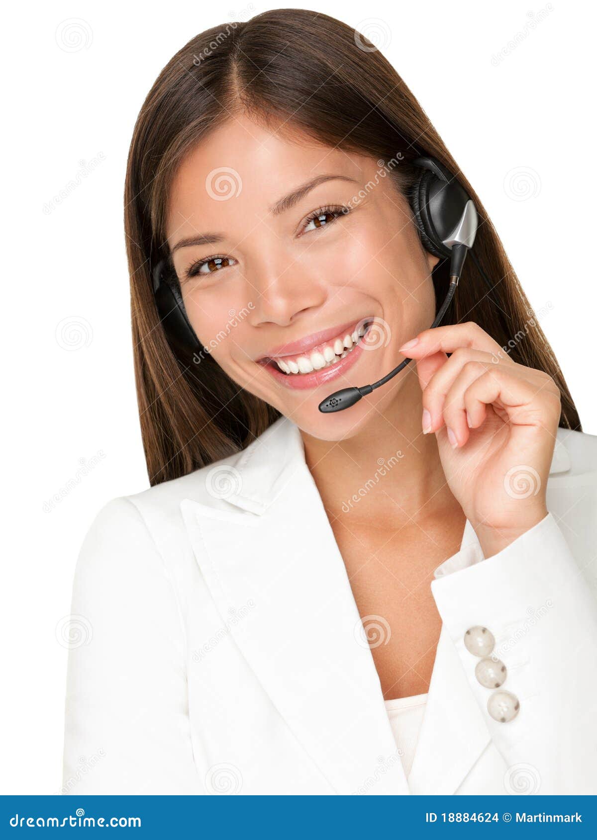 Helpdesk Customer Service Headset Woman Stock Photo - Image of ...