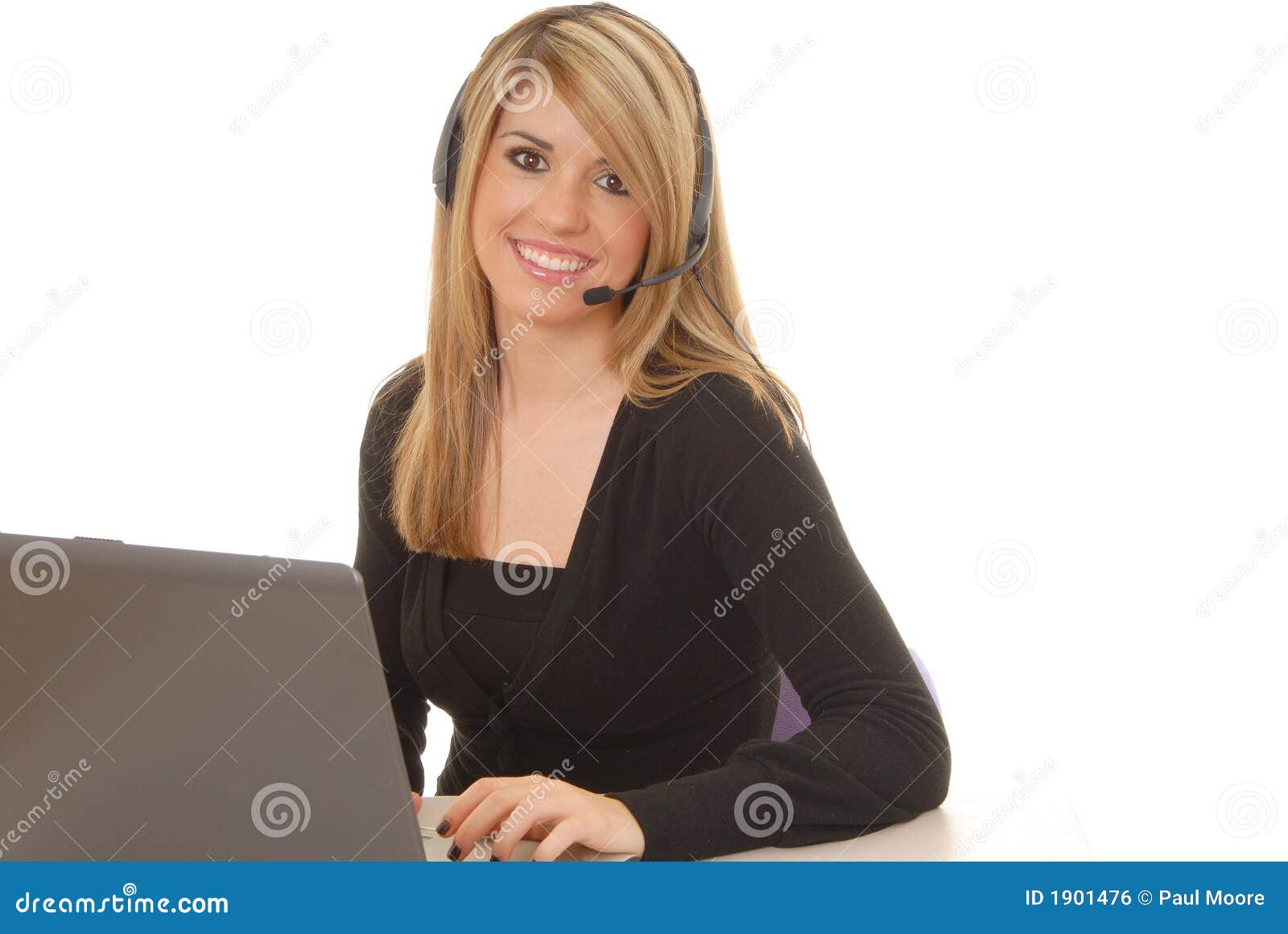 Helpdesk Girl 218 stock photo. Image of smile, office - 1901476