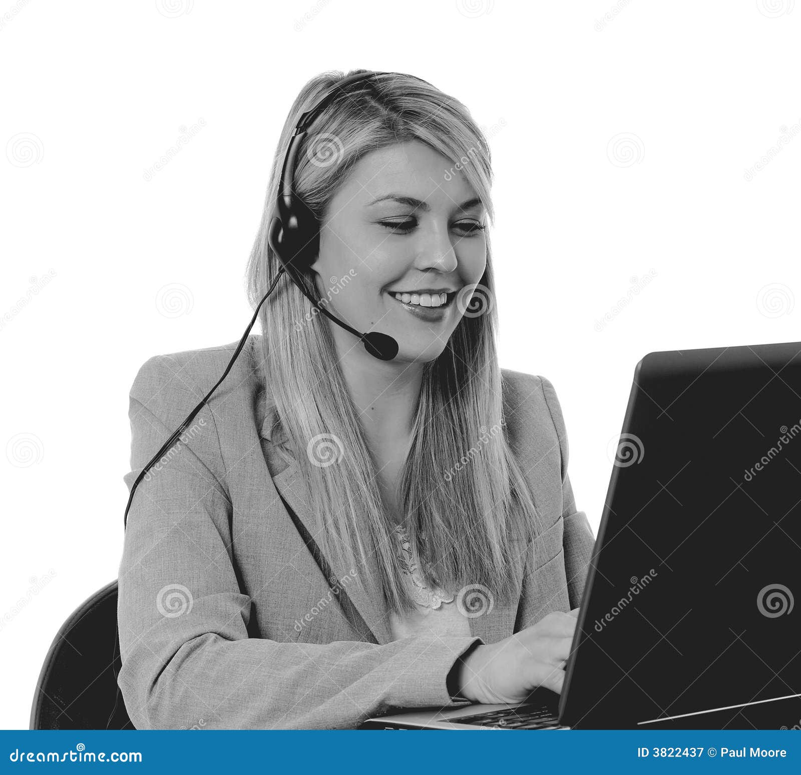 Helpdesk Girl stock image. Image of study, reception, businesswoman ...