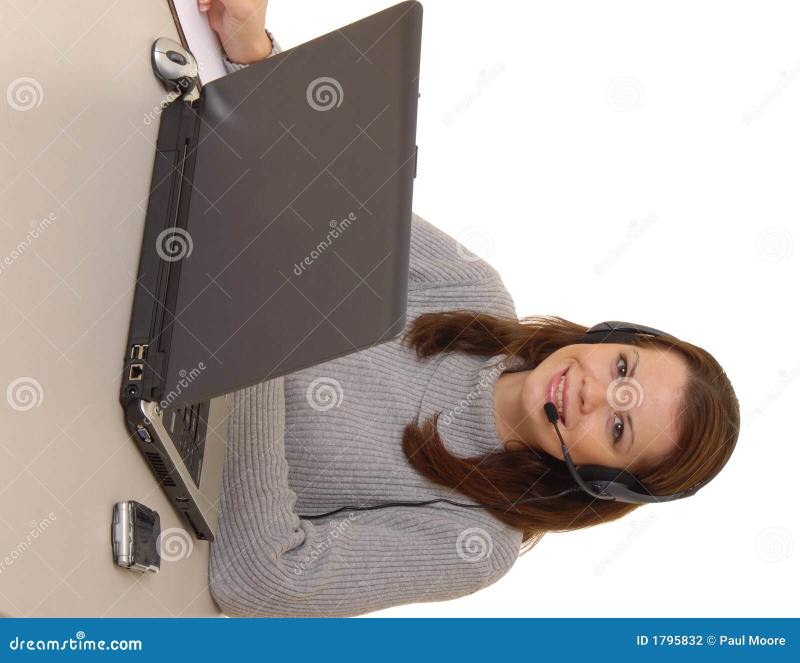 Helpdesk Girl 405 stock photo. Image of computer, center - 1795832
