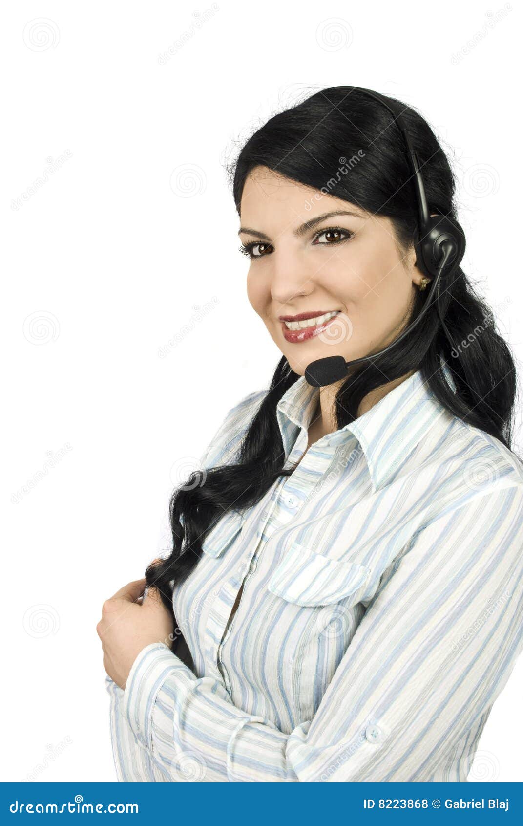 Helpdesk with headset stock photo. Image of center, cooperation - 8223868