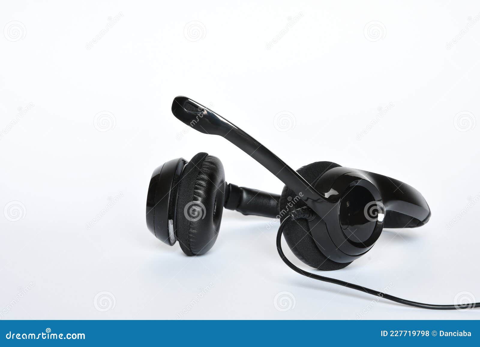 Helpdesk Headset. Headphones with Mic Isolated on White Stock Photo ...