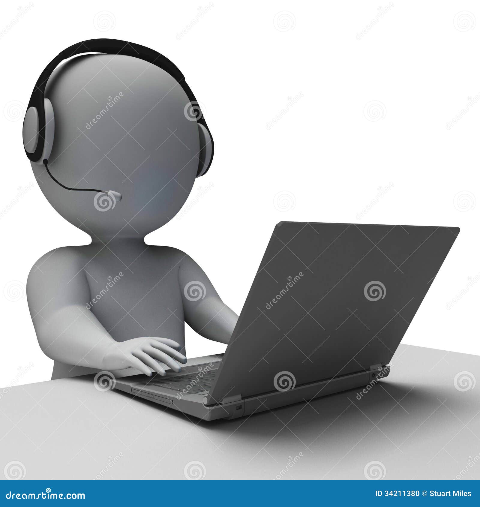 Helpdesk Hotline Operator Showing Call Center Stock Illustration ...