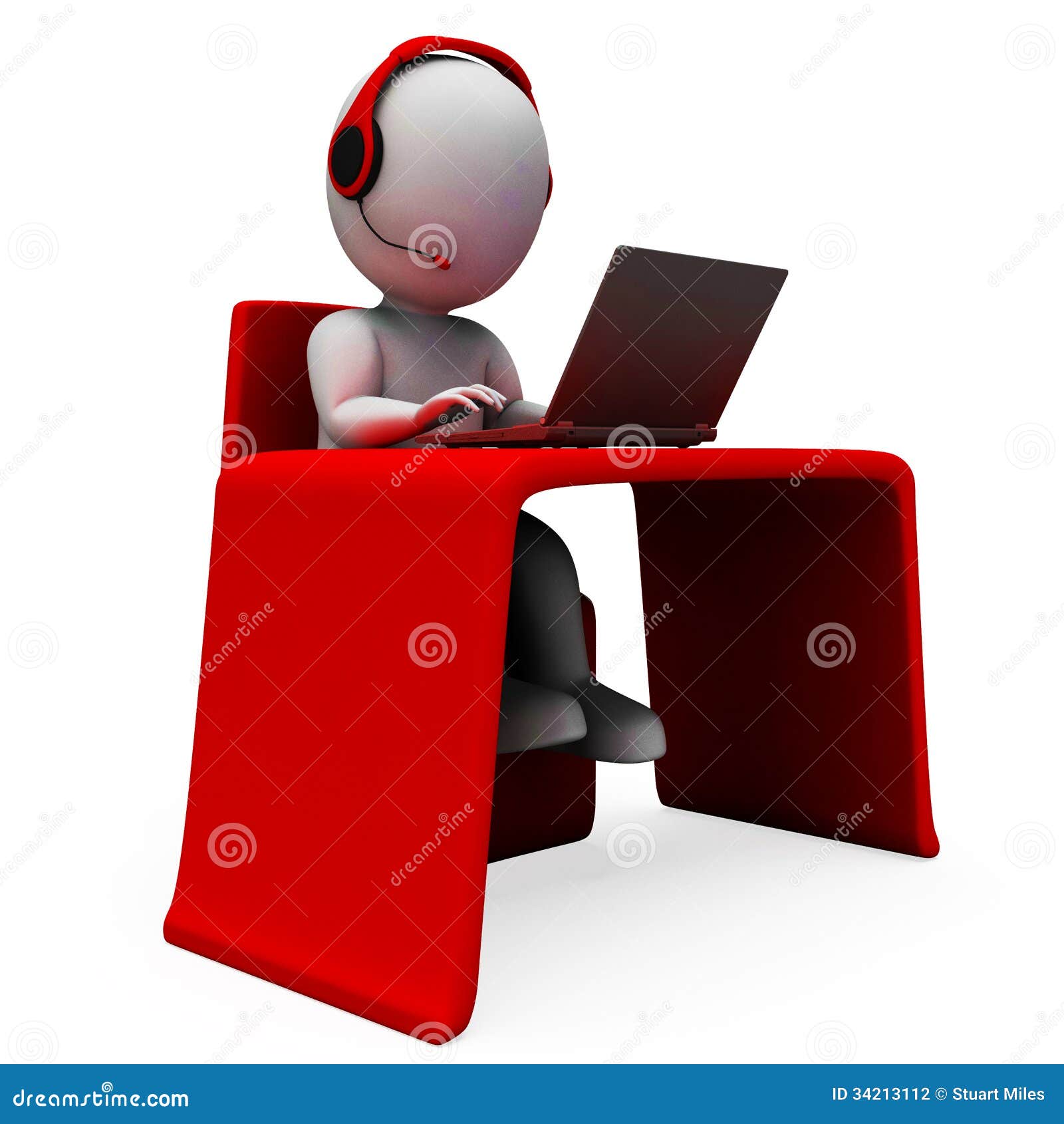 Helpdesk Hotline Operator Shows Support Stock Illustration ...