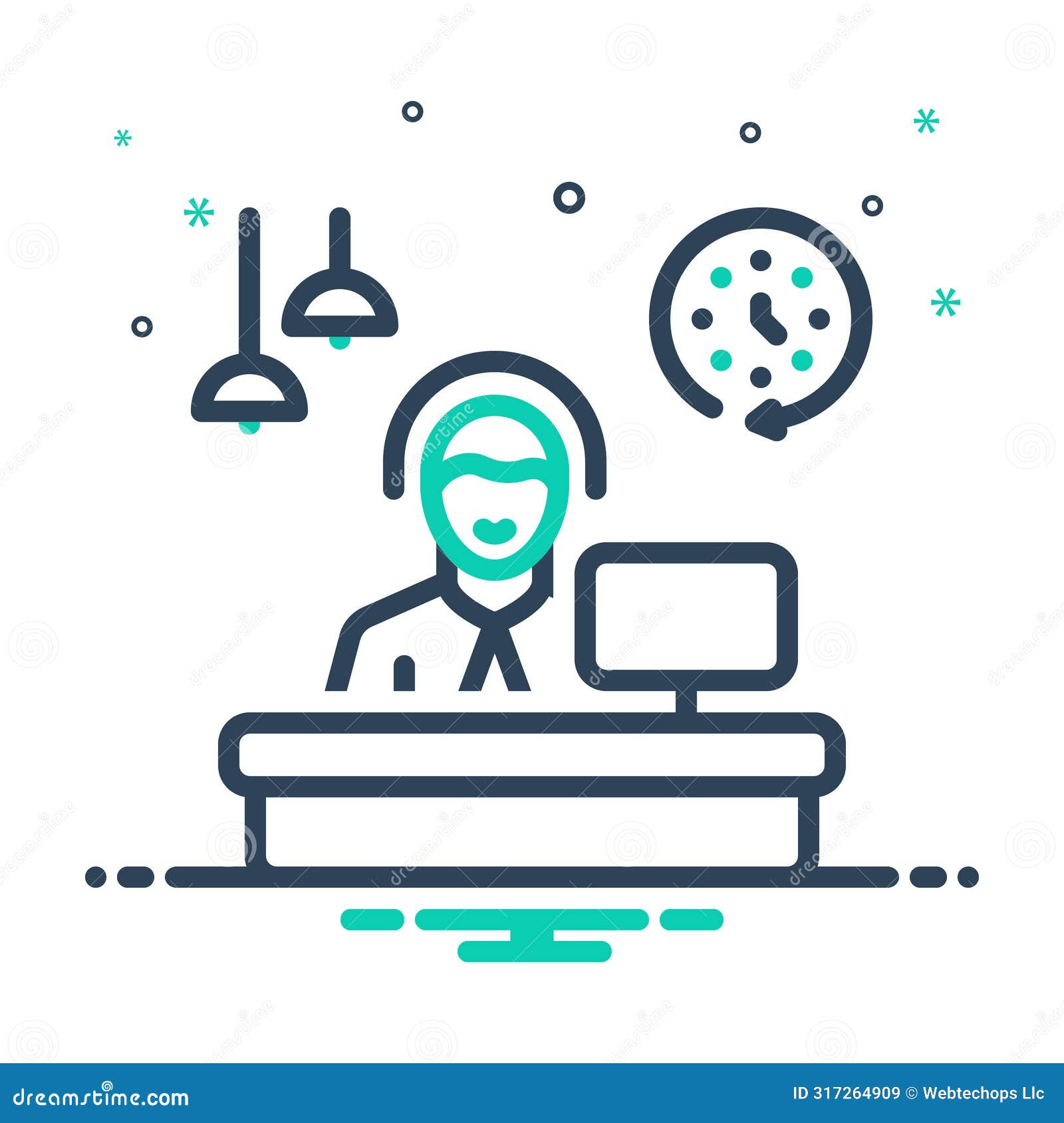 Mix Icon for Helpdesk, Customer and Desk Stock Vector - Illustration of ...