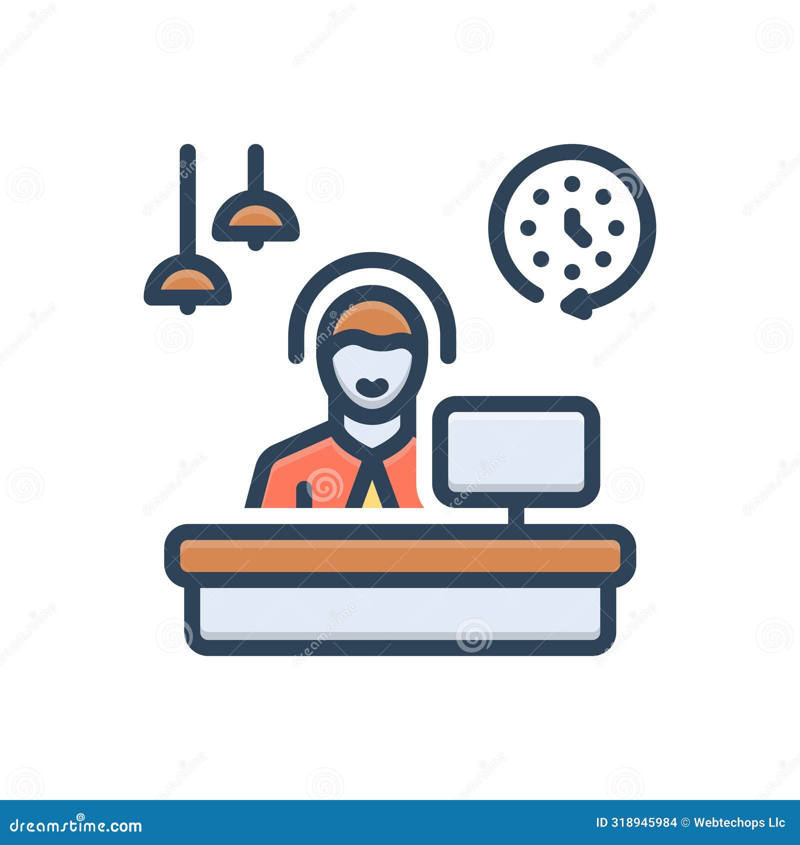 Color Illustration Icon for Helpdesk, Customer and Desk Stock Vector ...