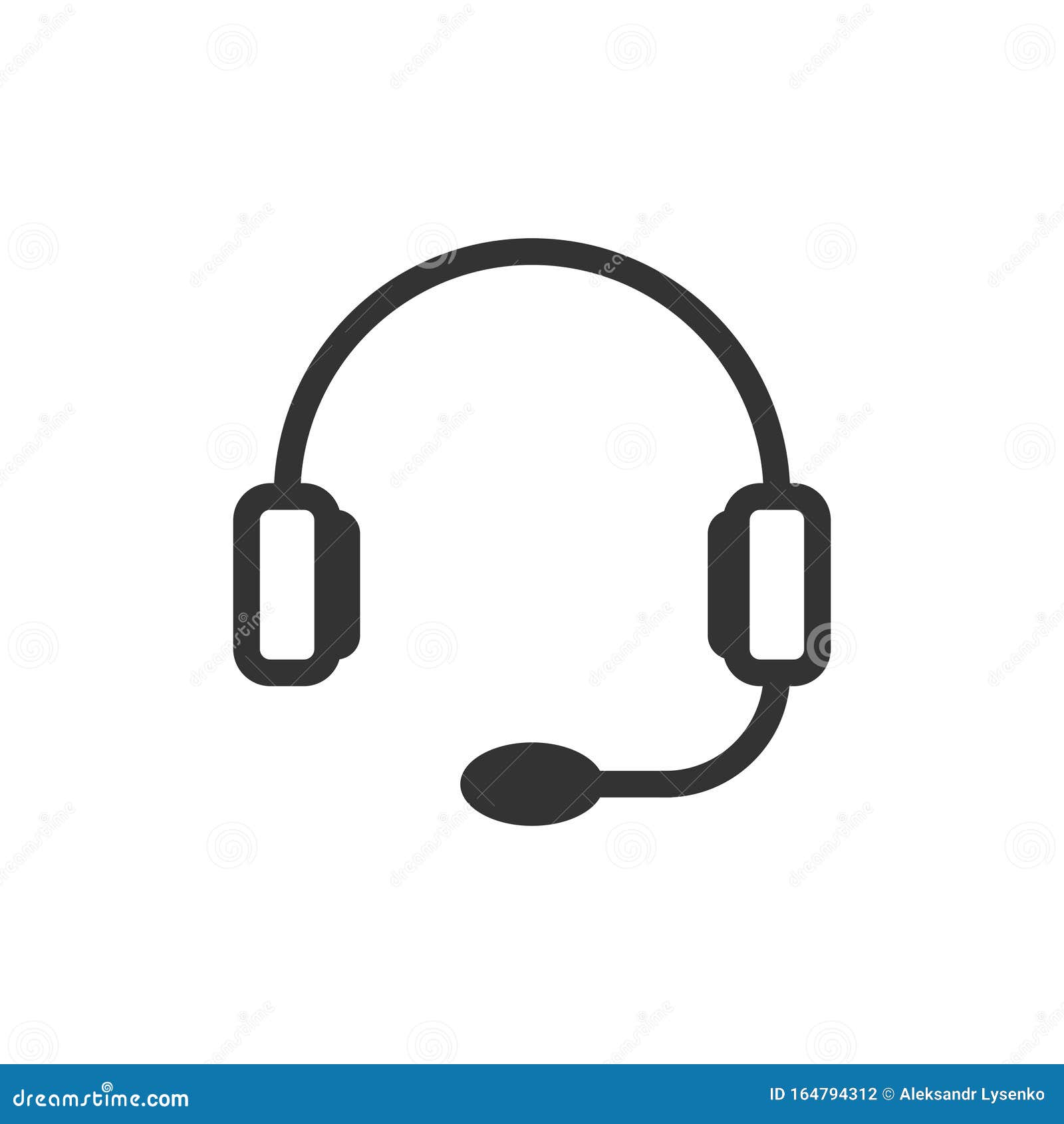 Helpdesk Icon in Flat Style. Headphone Vector Illustration on White ...