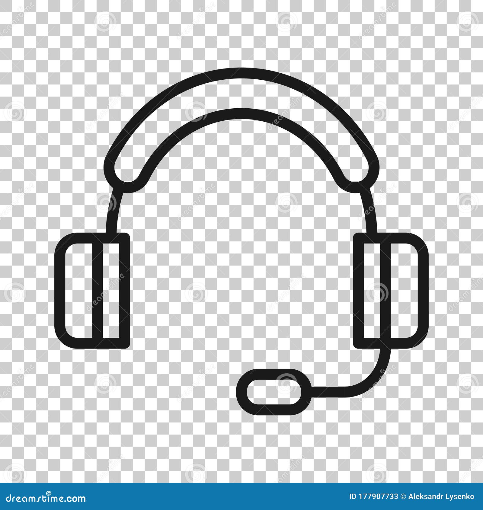 Helpdesk Icon in Flat Style. Headphone Vector Illustration on White ...