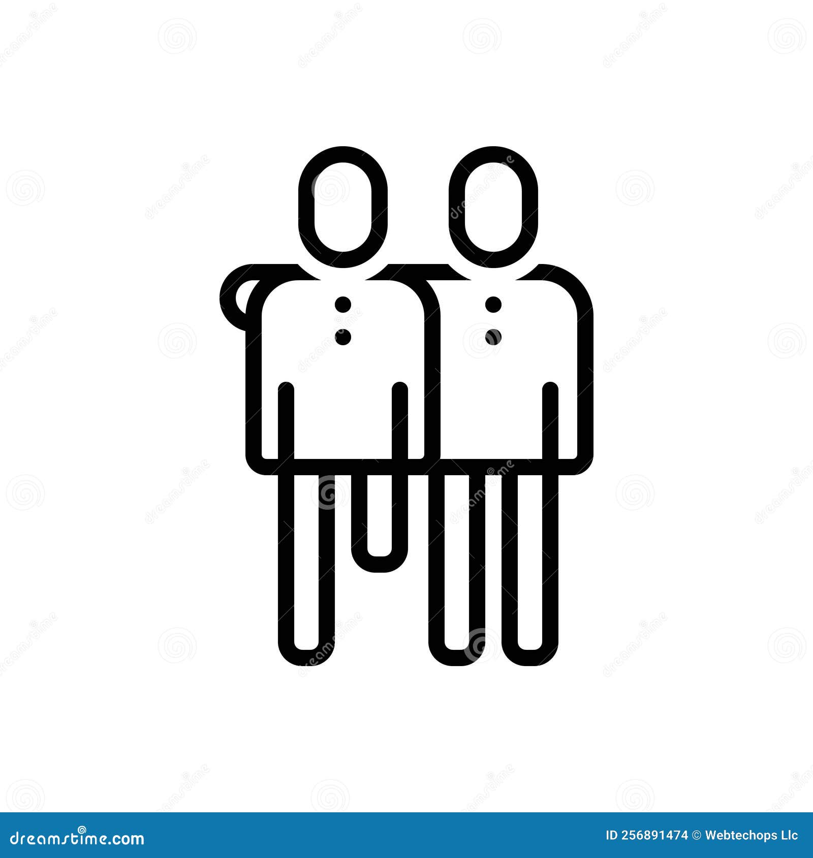 Black Line Icon for Helped, Support and Relationship Stock Vector ...