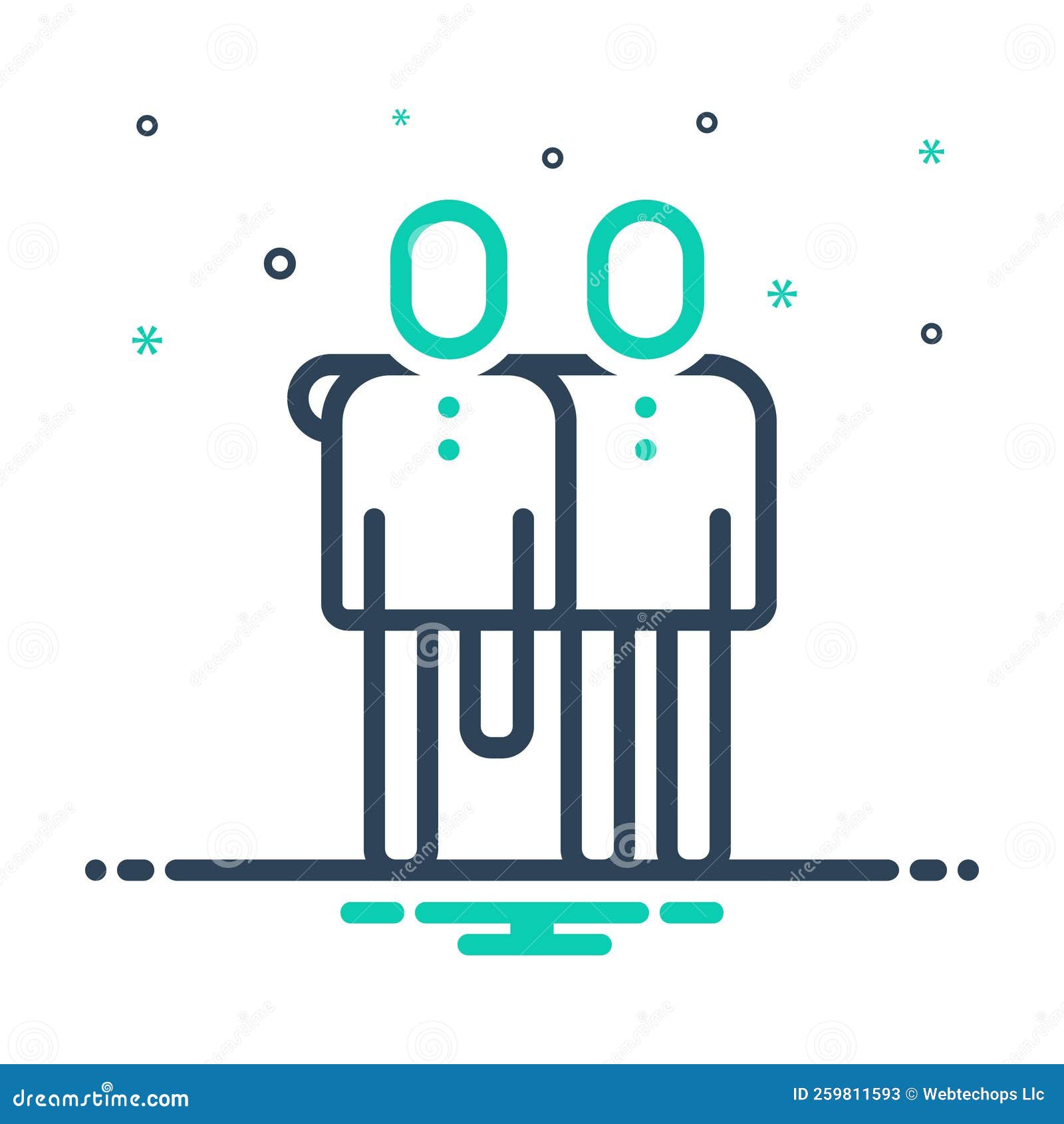 Mix Icon for Helped, Support and Relationship Stock Illustration ...