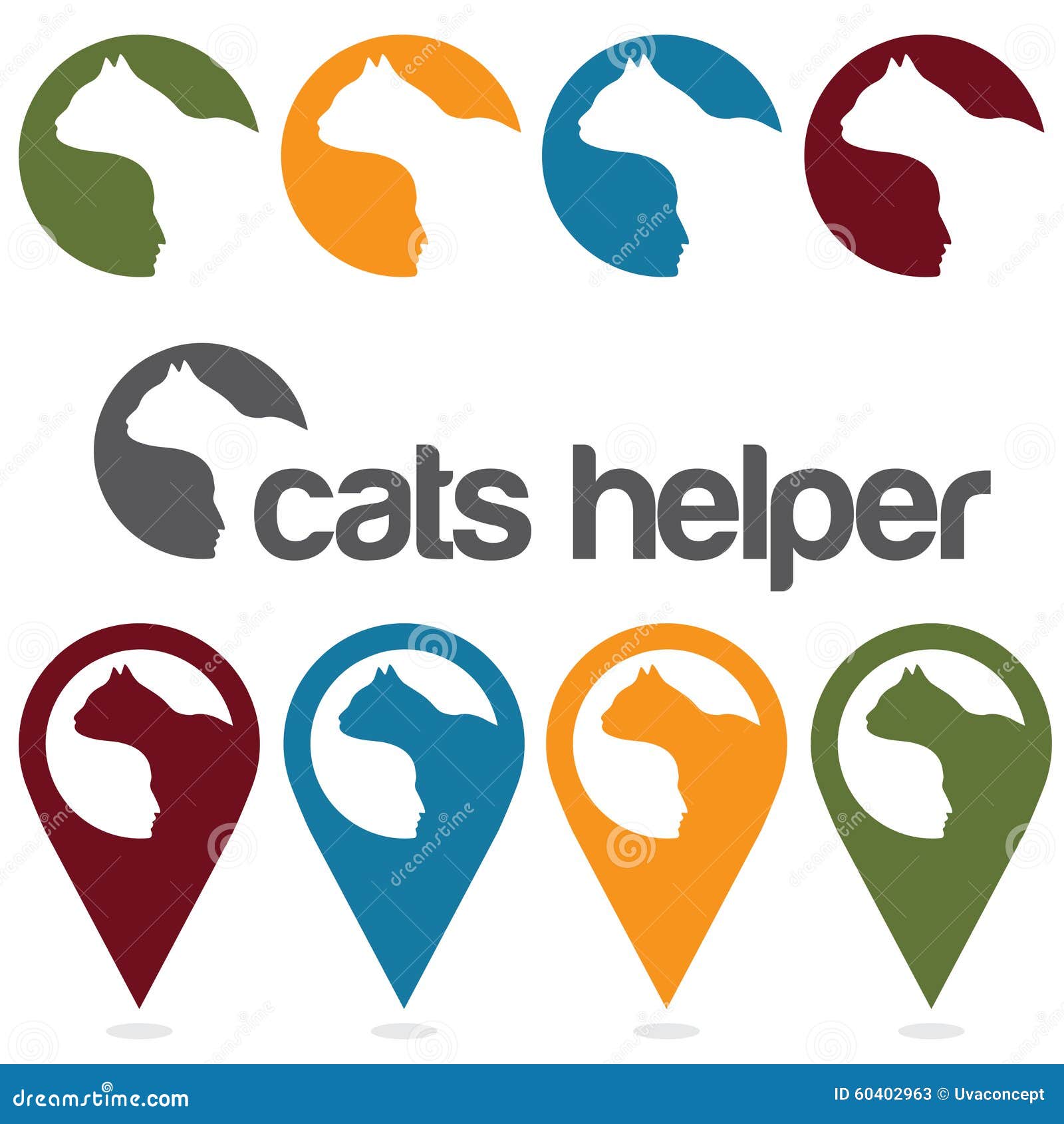 Helper Vector Design Template ,pins and Web Icons Set Stock Vector ...