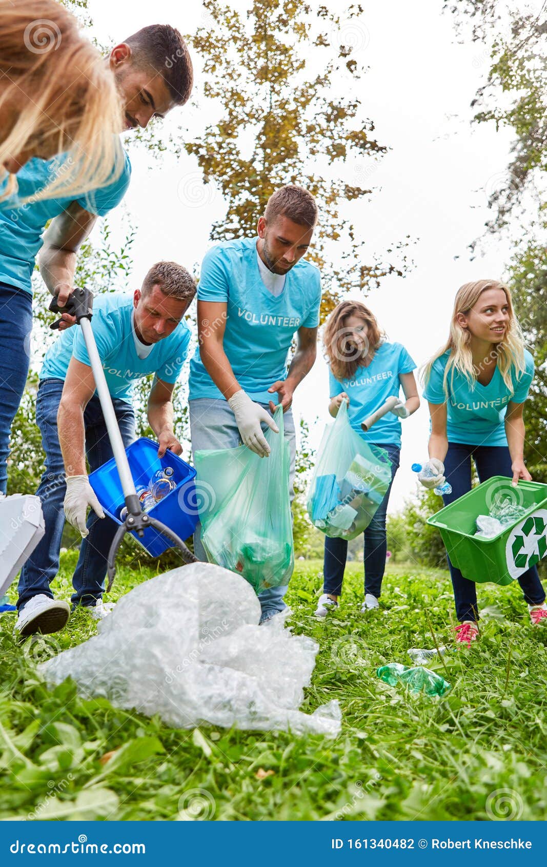 Helpers Collect Garbage for Recycling Stock Photo - Image of pollution ...