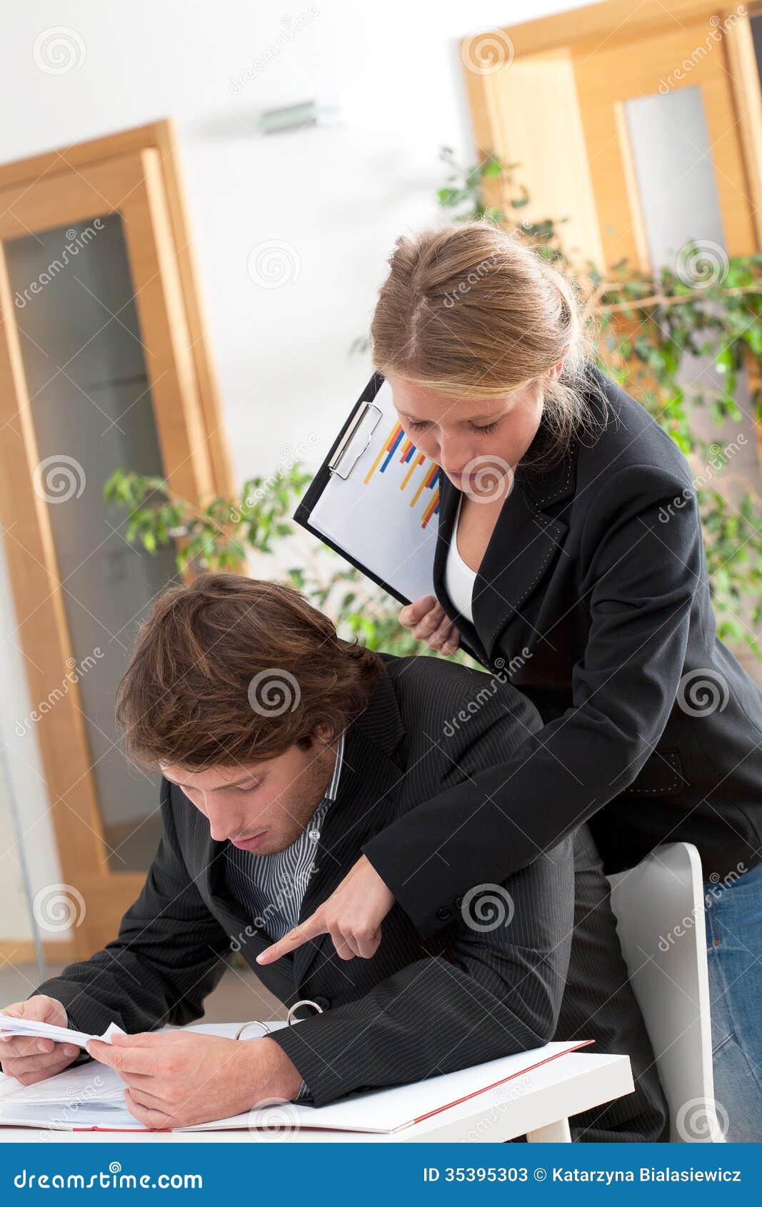 Helpful female workmate stock image. Image of account - 35395303