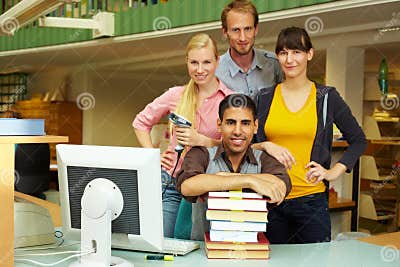 Helpful library staff stock photo. Image of portrait - 11823454
