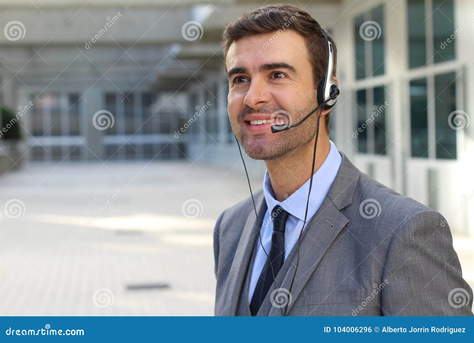 Helpful Phone Operator with Copy Space Stock Photo - Image of good ...