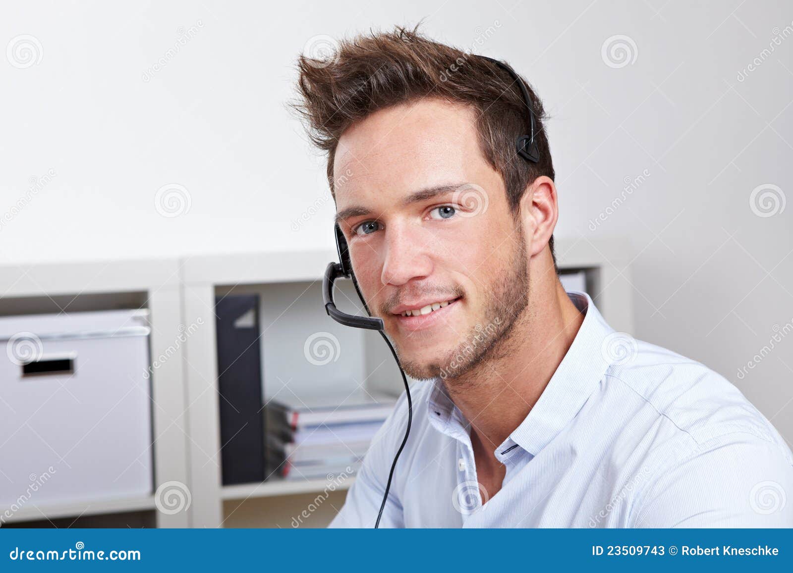 Helpful Phone Support Agent Stock Image - Image of kind, chat: 23509743